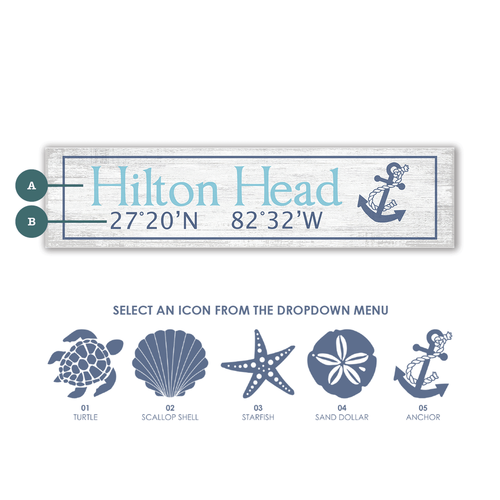 Coastal Icon Landmark Sign: Nautical Blue - Wall Decor – Old Wood Signs ...