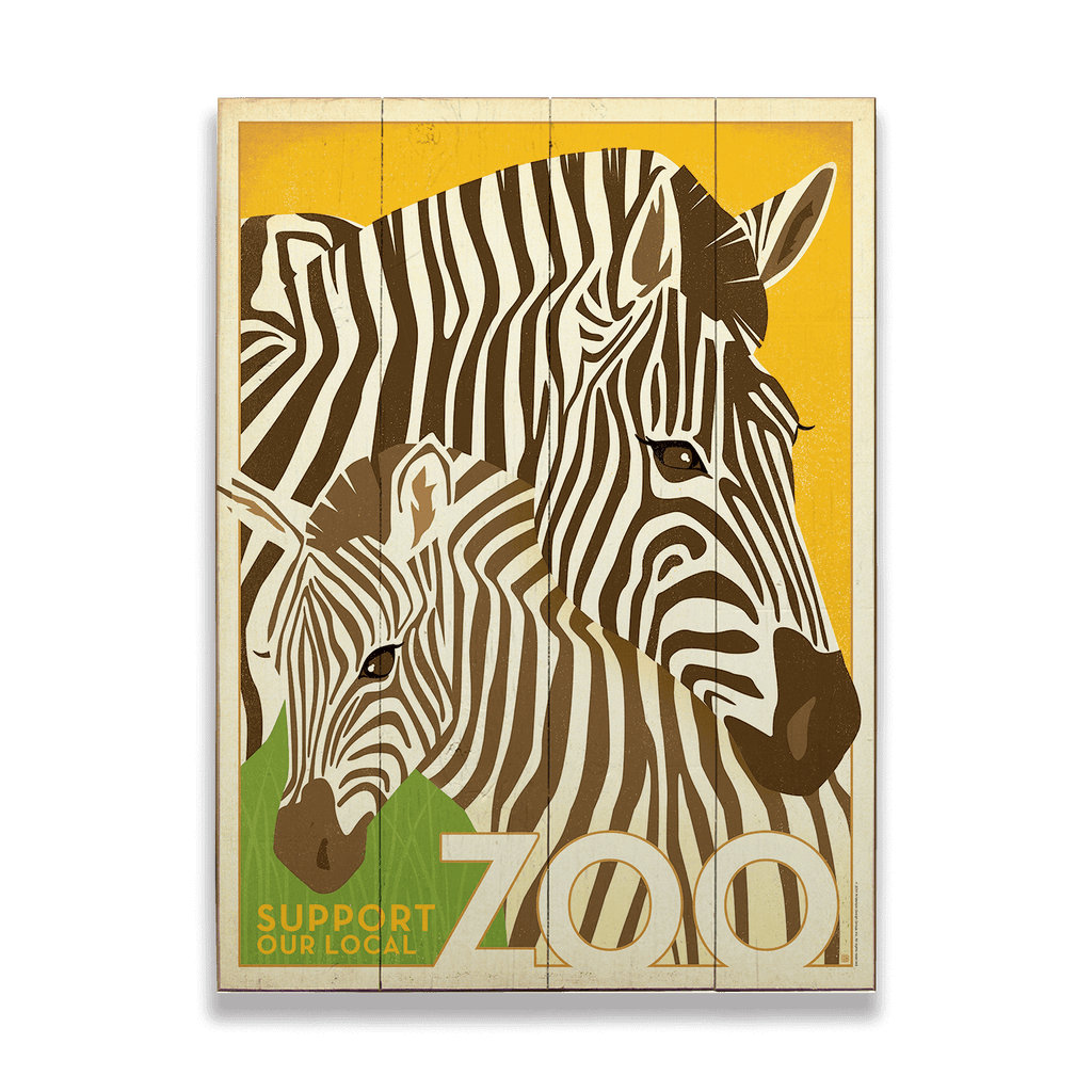 Zoo Life: Zebras - Wood & Metal Wall Art – Old Wood Signs Wholesale