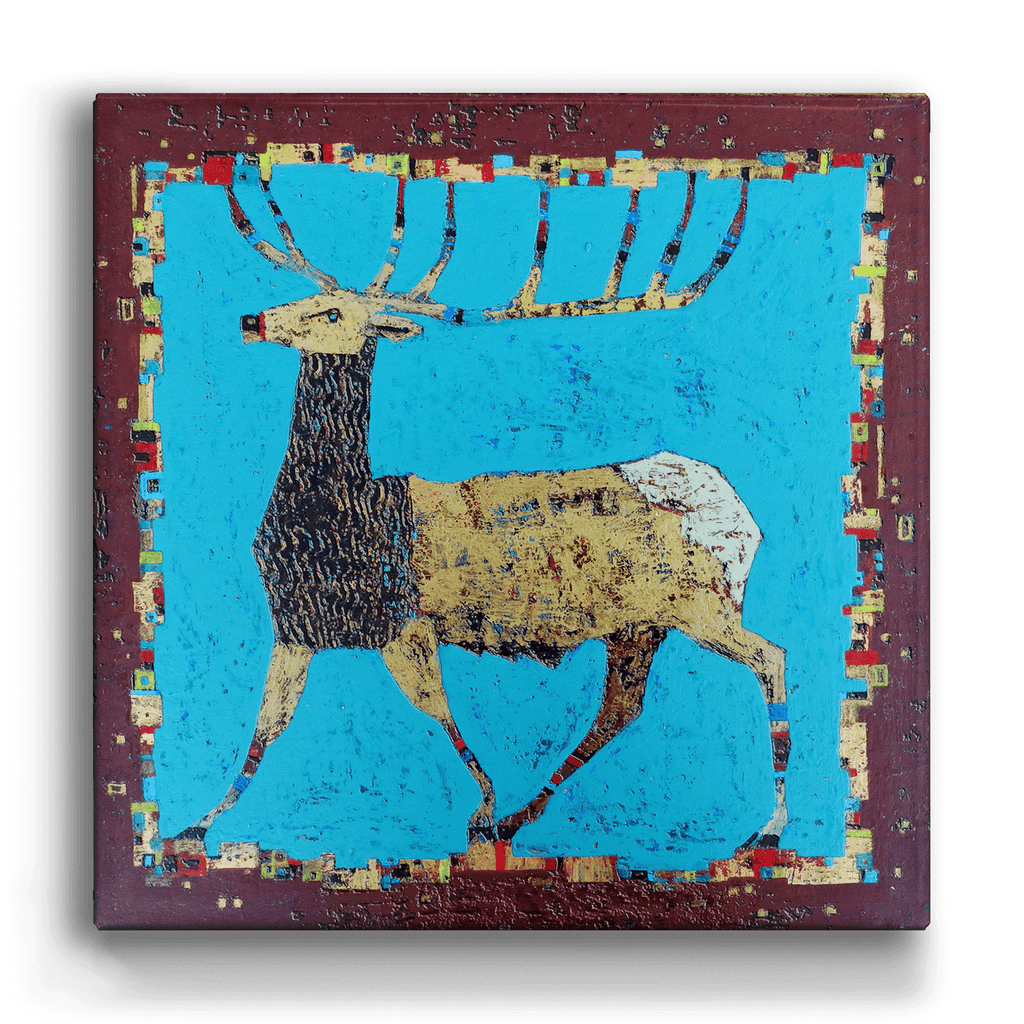 Rocky Mountain Elk Blue - Metal Box Art – Old Wood Signs Wholesale