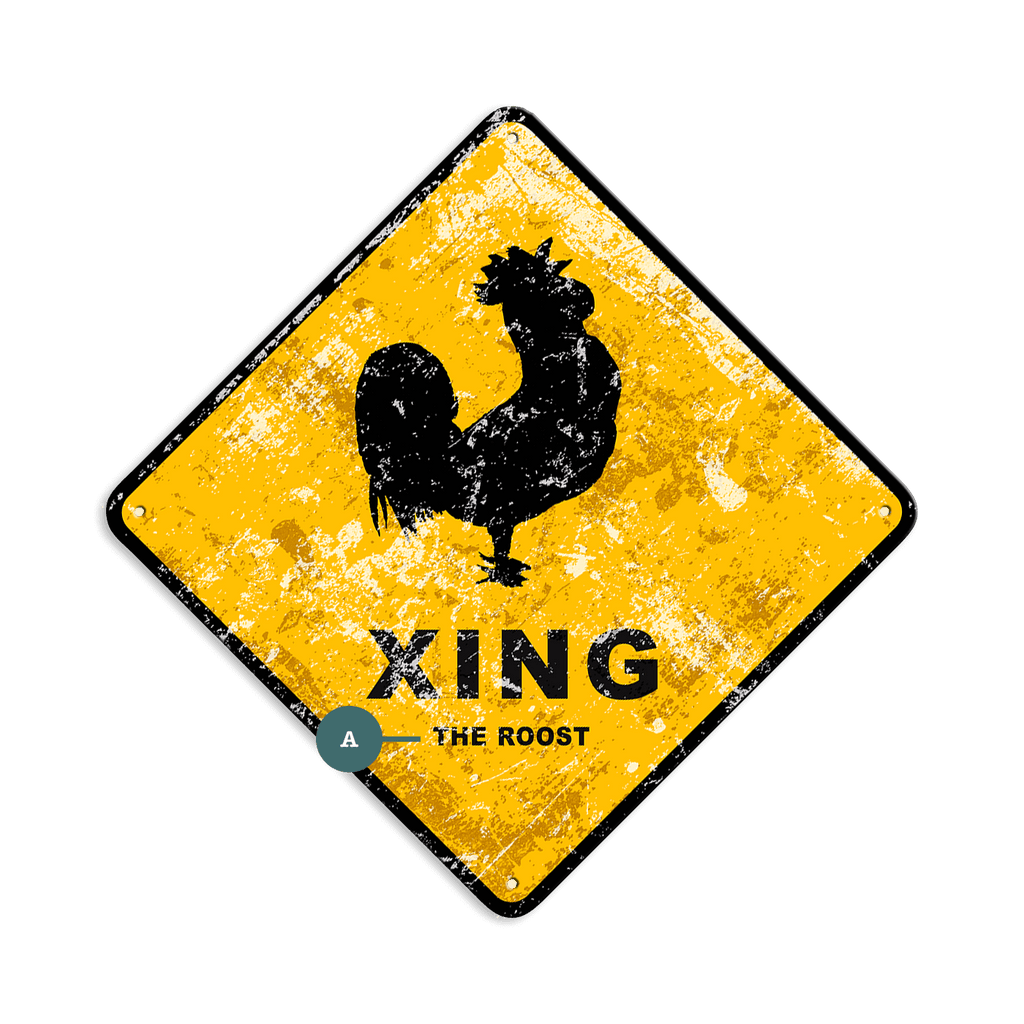 Rooster Crossing - Metal Wall Art – Old Wood Signs Wholesale