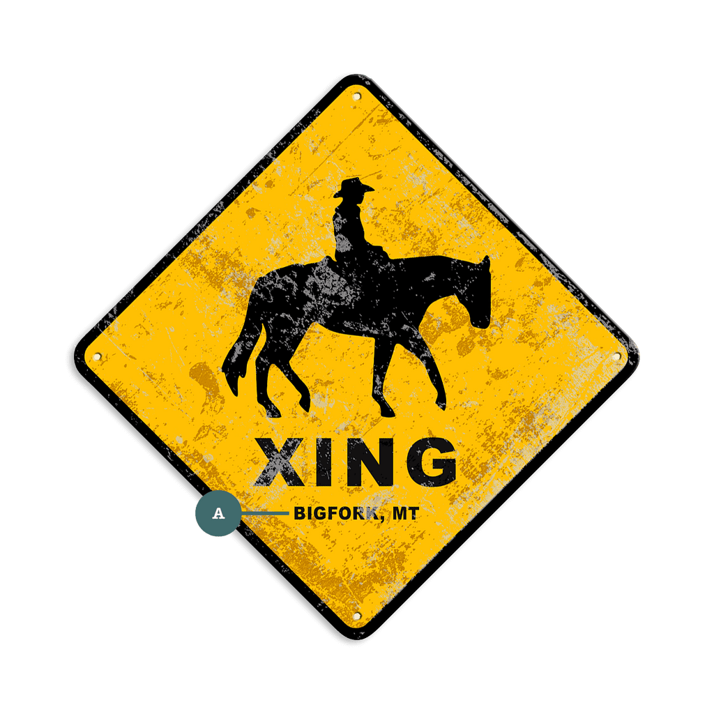 Cowboy Crossing - Metal Wall Art – Old Wood Signs Wholesale