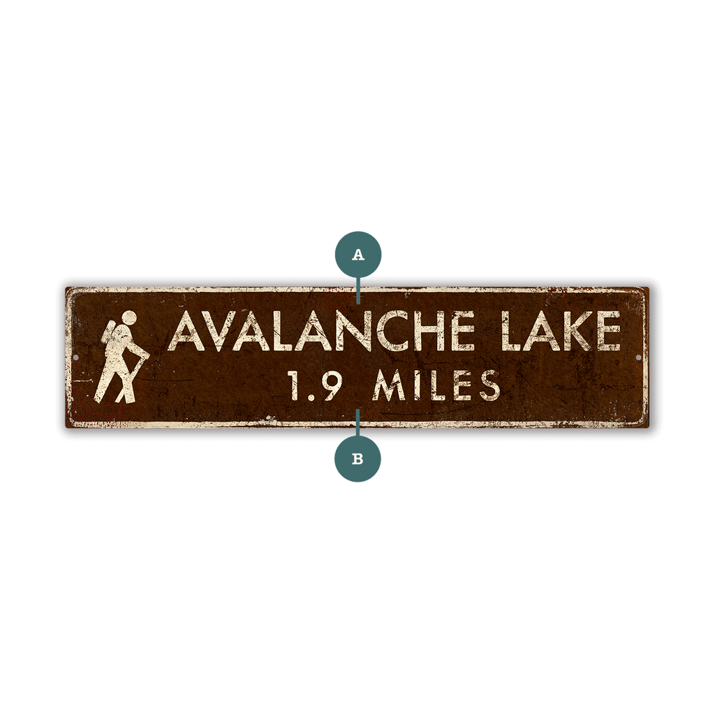Landmark Hiker Custom Signs: Brown 2 - Wall Decor – Old Wood Signs ...