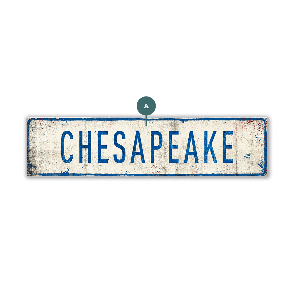Landmark Classic Custom Signs: Blue Text 1 - Wall Decor – Old Wood ...