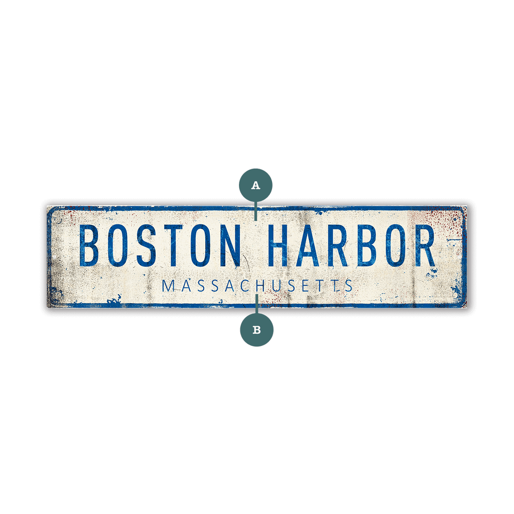 Landmark Classic Custom Signs: Blue Text 2 - Wall Decor – Old Wood ...