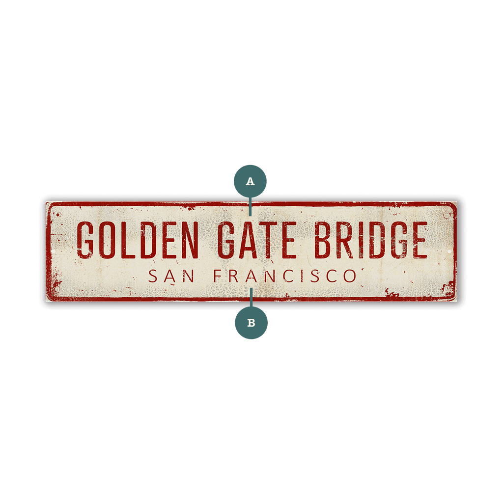 Landmark Classic Custom Signs: Red Text 2 - Wall Decor – Old Wood Signs ...