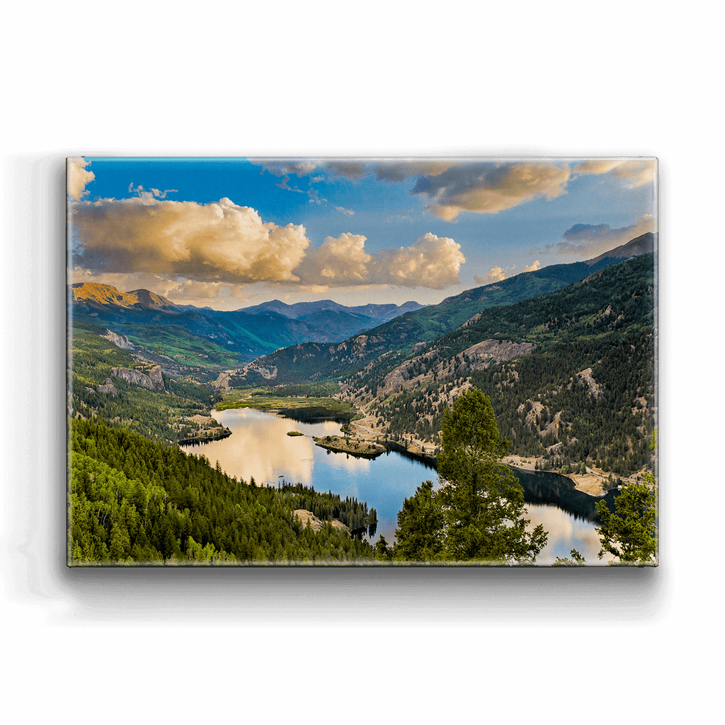Mountain Lake Panorama - Metal Box Art – Old Wood Signs Wholesale