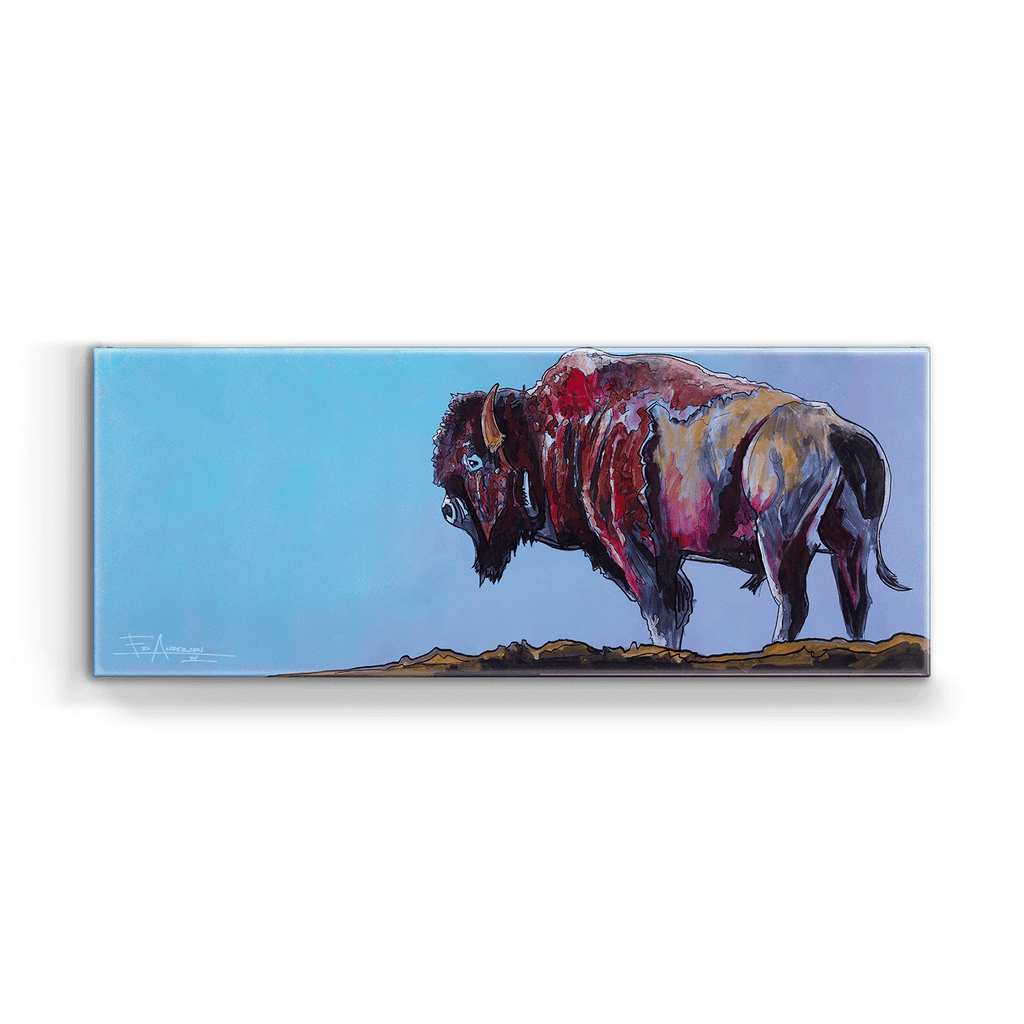 Bison on the Edge: Metal Box Art – Old Wood Signs Wholesale
