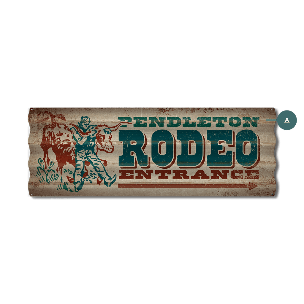 Steer Wrestling Rodeo Entrance - Corrugated Metal Wall Art – Old Wood ...