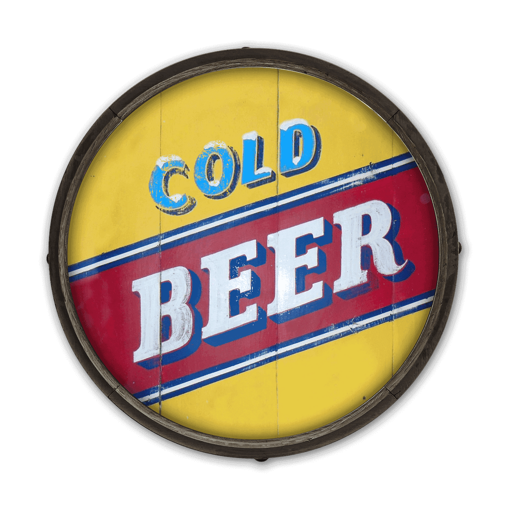 Have a Cold Beer - Barrel End Wall Art – Old Wood Signs Wholesale
