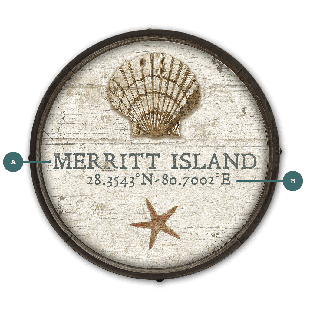 Coastal Echos: The Scallop - Barrel End Wall Art – Old Wood Signs Wholesale