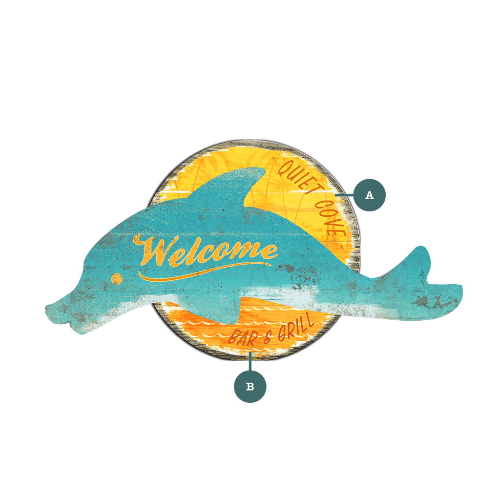 Coastal Wood Dolphin Welcome Sign – Old Wood Signs Wholesale