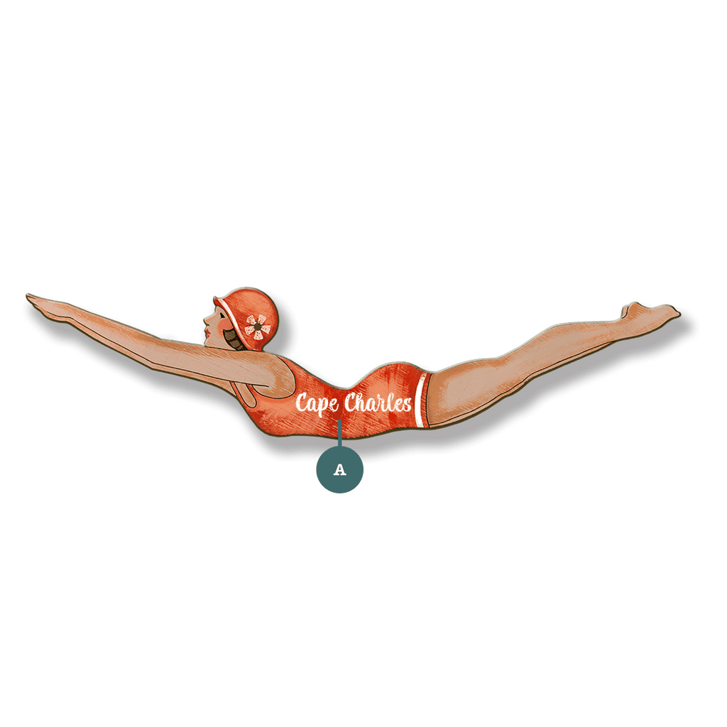 Dive Girl Cut Up: Coral - Wood Wall Art – Old Wood Signs Wholesale