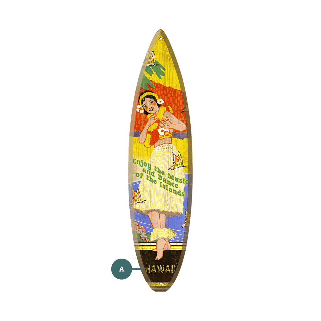 Butterfly Hula Girl - Surfboard Wall Art – Old Wood Signs Wholesale