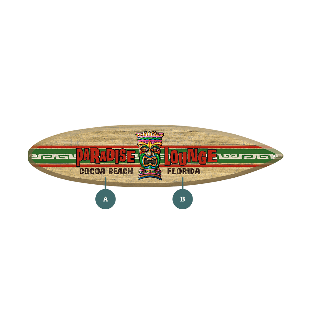 Paradise Lounge - Surfboard Wall Art – Old Wood Signs Wholesale