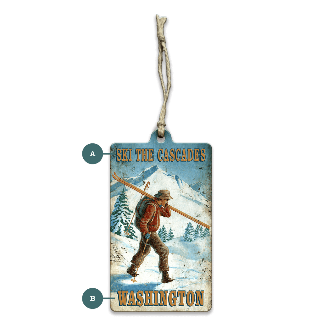 Ski the Cascades: Personalized - Souvenirs & Gifts – Old Wood Signs ...