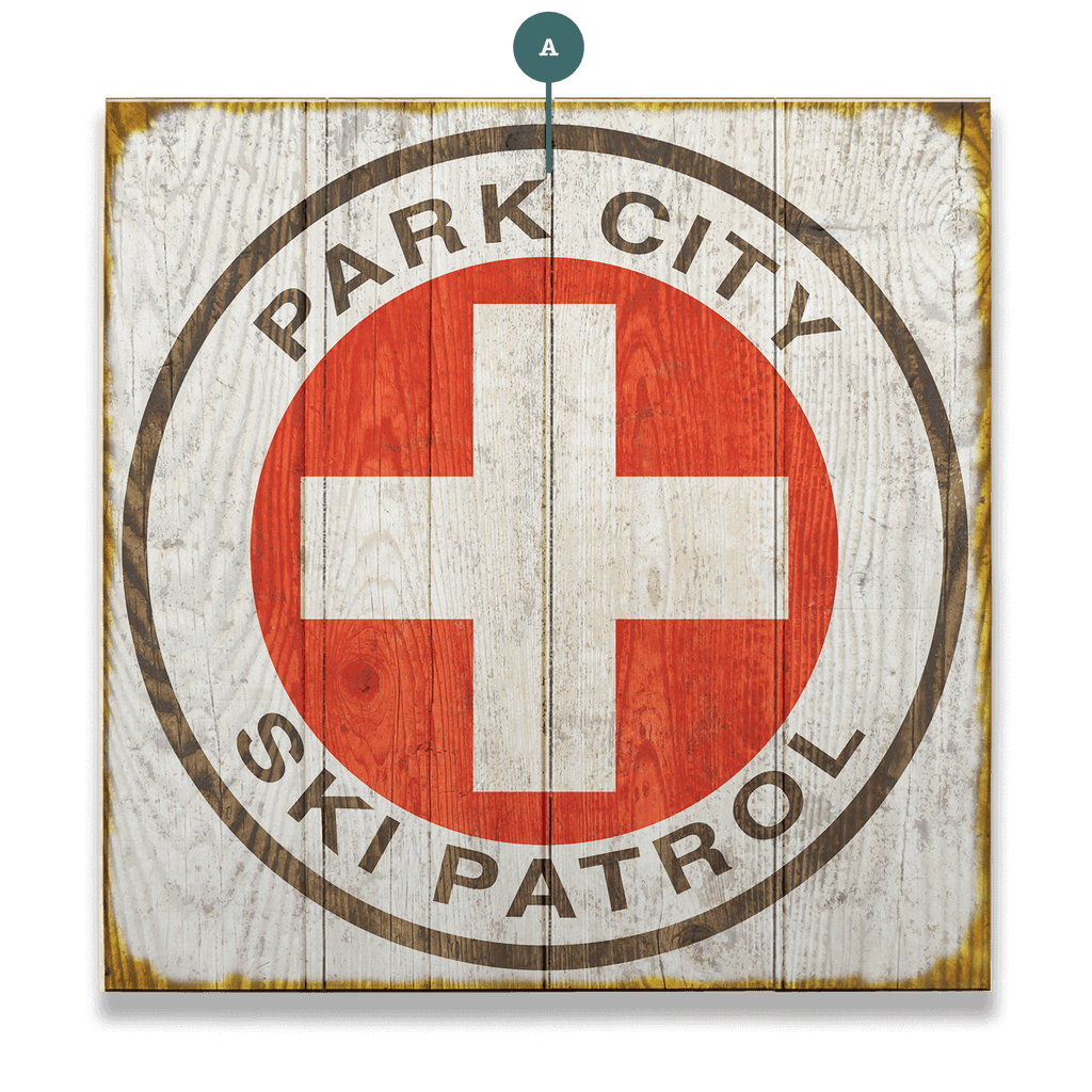Vintage Ski Patrol Sign - Wood & Metal Wall Art – Old Wood Signs Wholesale