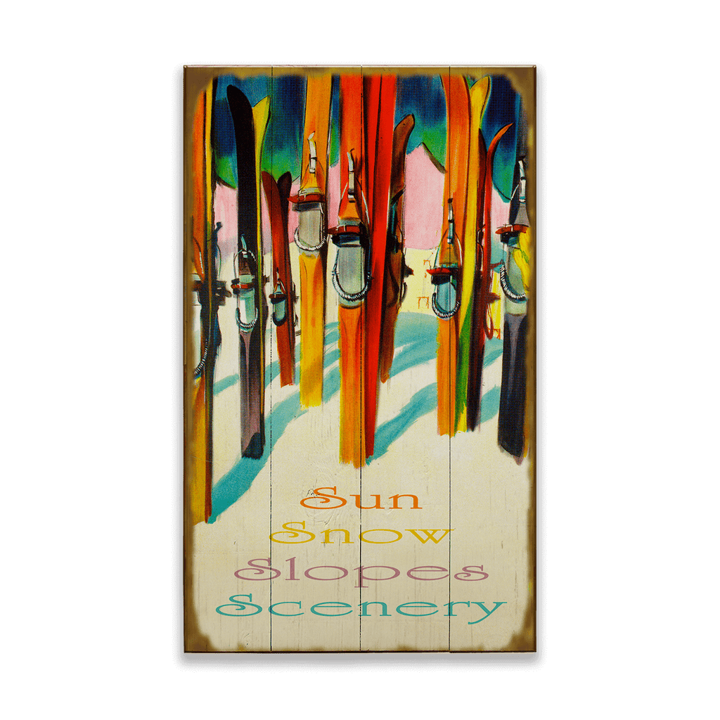 Sun, Snow, Slopes: Generic - Wood & Metal Wall Art – Old Wood Signs ...