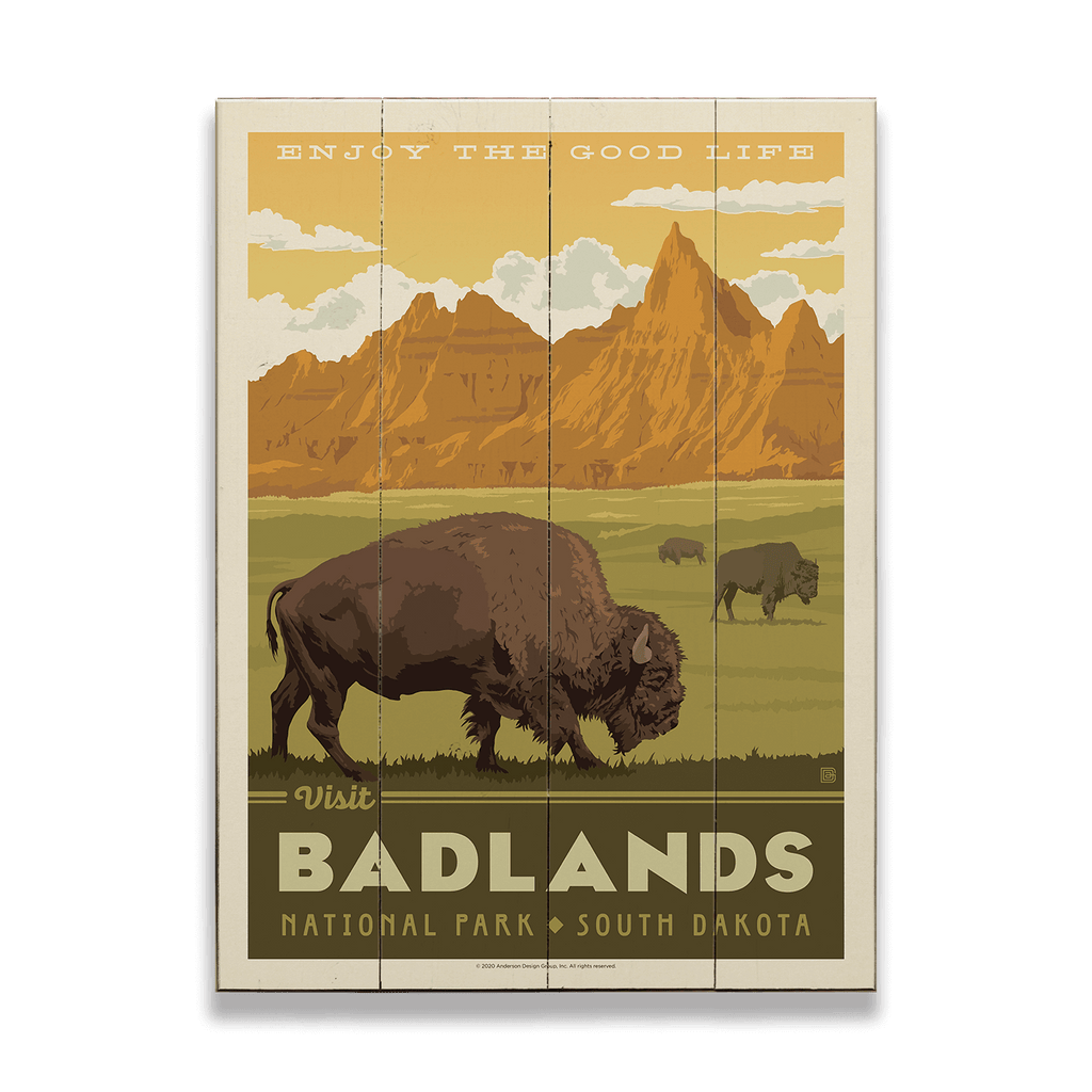 Badlands National Park: Golden Prairie - Wood & Metal Wall Art – Old ...