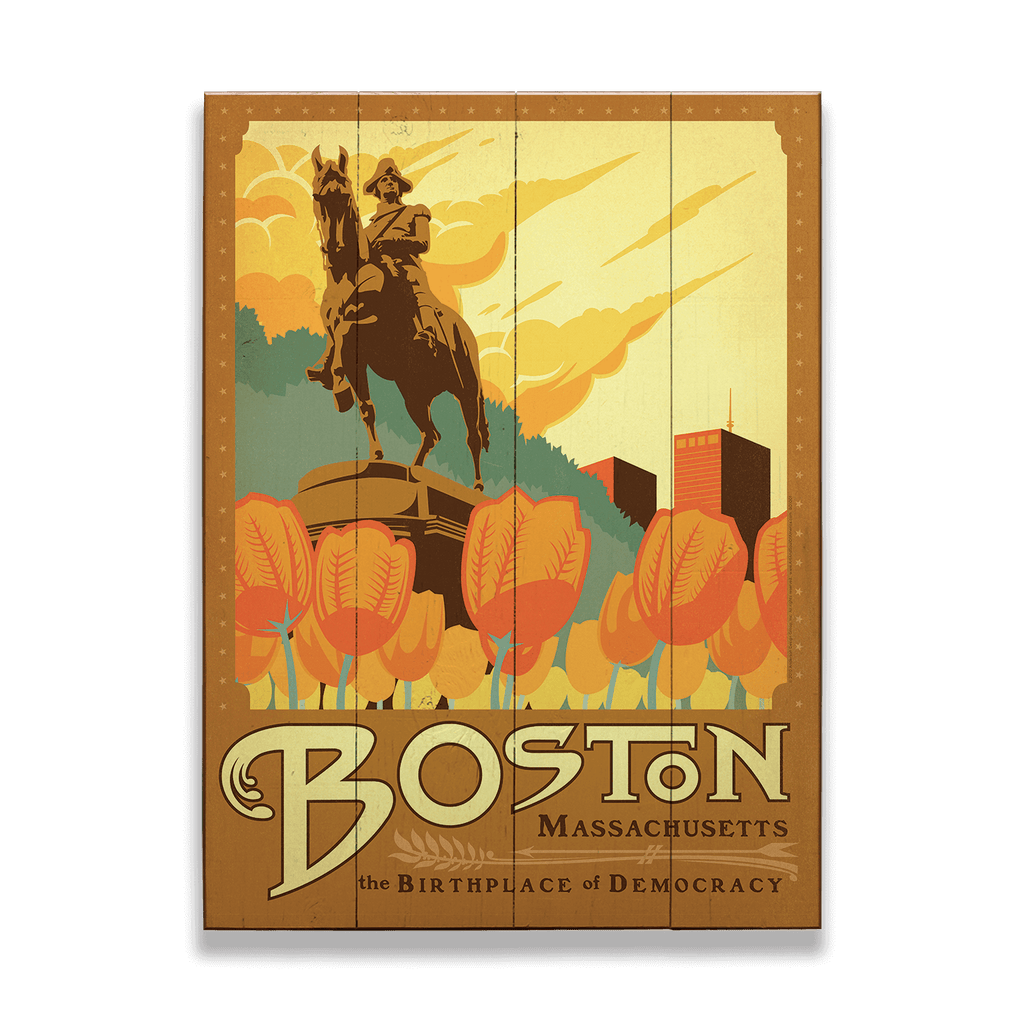 Boston, Massachusetts - Wood & Metal Wall Art – Old Wood Signs Wholesale
