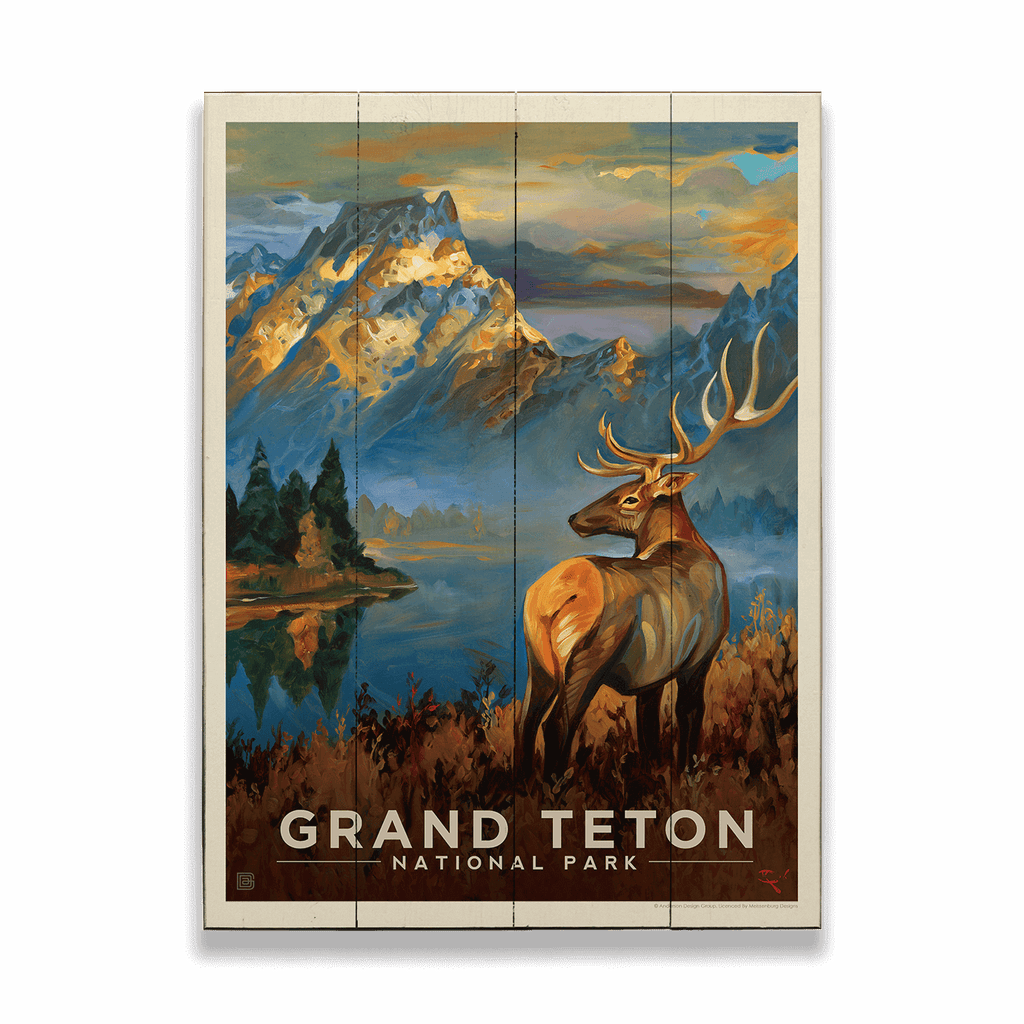 Grand Teton National Park: Sunrise Elk - Wood & Metal Wall Art – Old ...