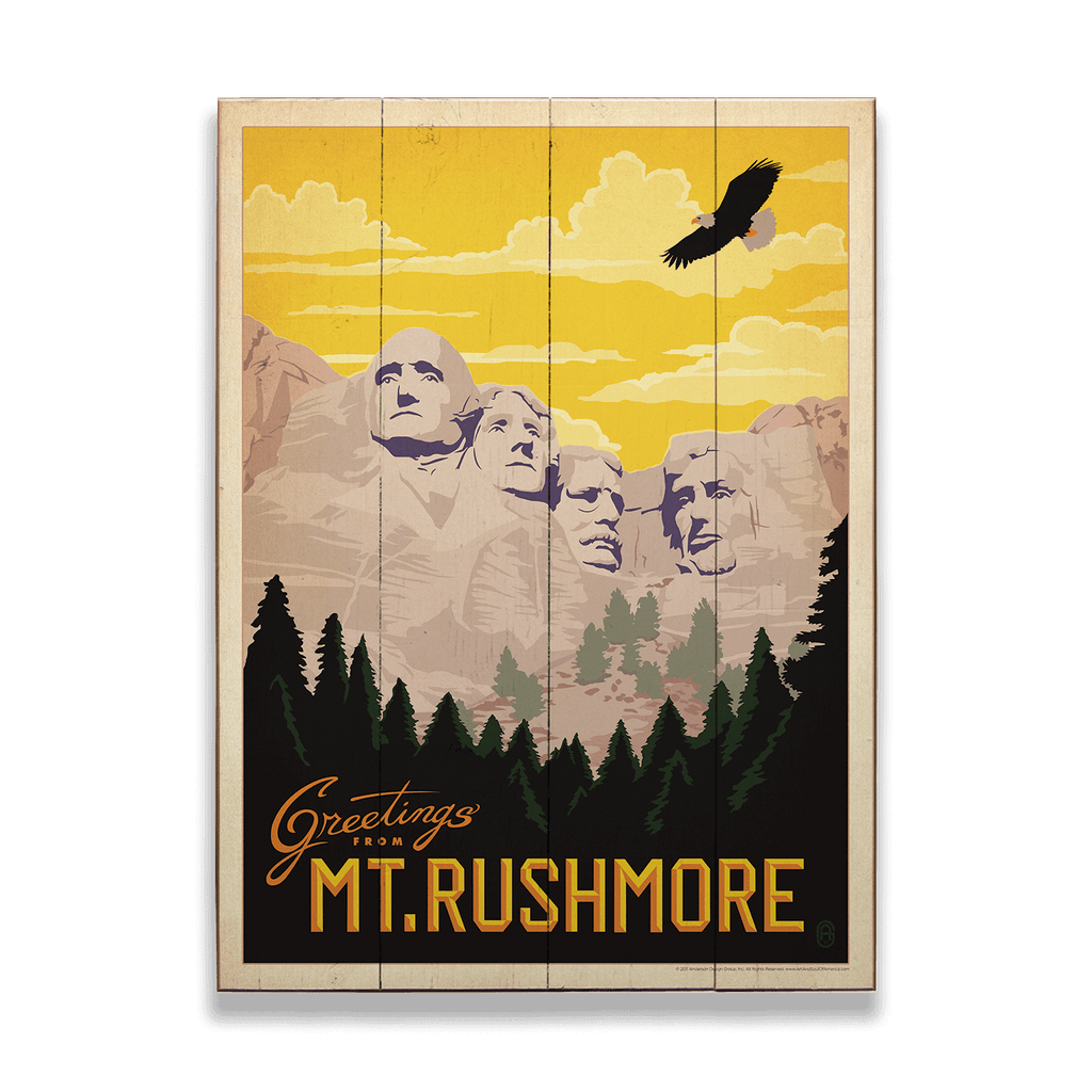 Mount Rushmore: Eagle's View - Wood & Metal Wall Art – Old Wood Signs ...