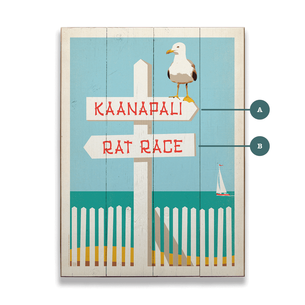 Ocean or Office: Guideposts to Bliss - Wood & Metal Wall Art – Old Wood ...