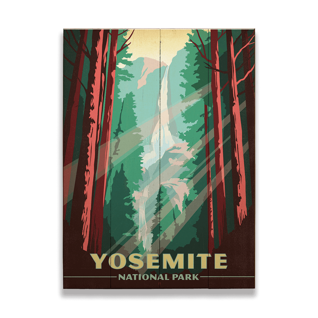Yosemite National Park: Yosemite Falls - Wood & Metal Wall Art – Old ...