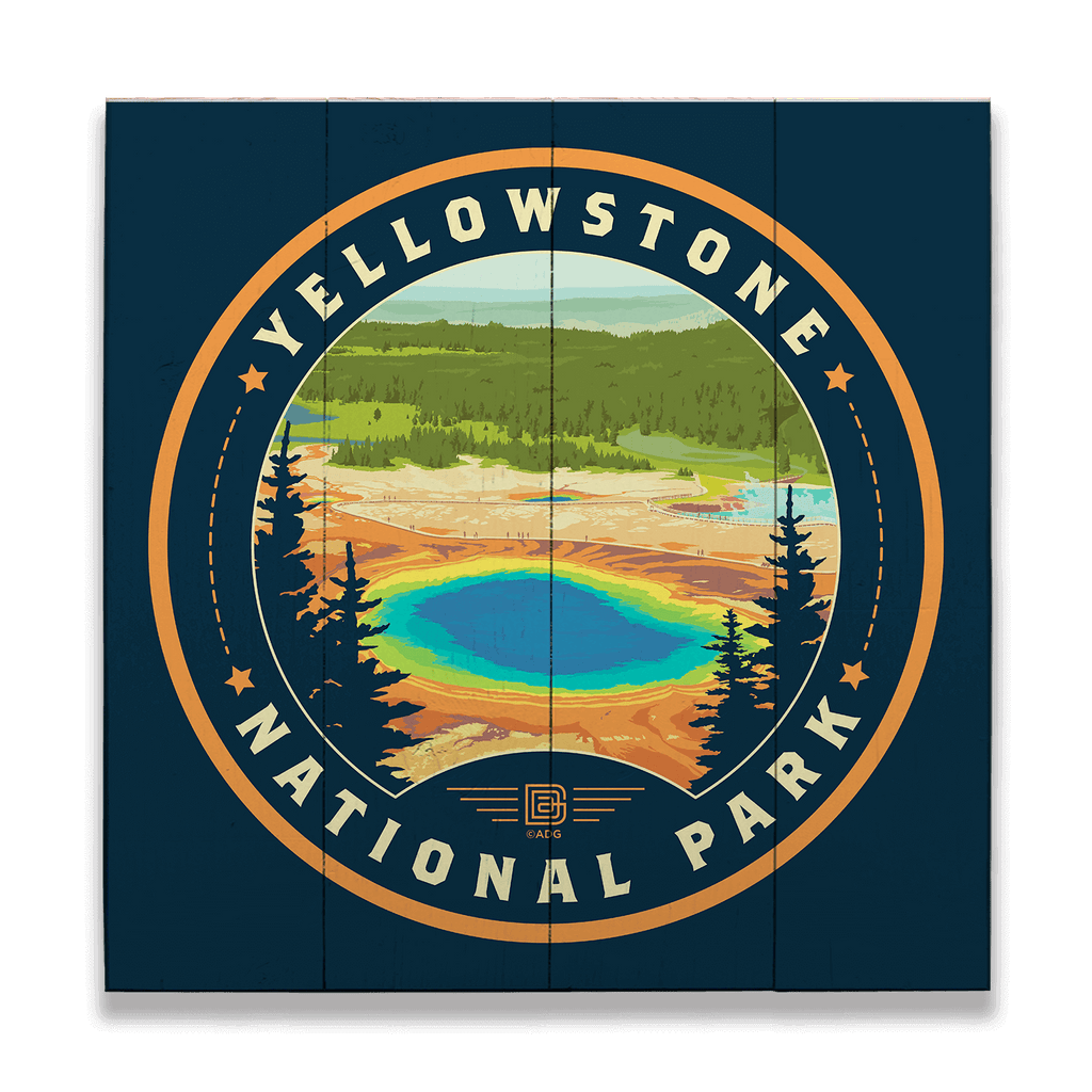 Grand Prismatic Spring, Yellowstone - Wood & Metal Wall Art – Old Wood ...