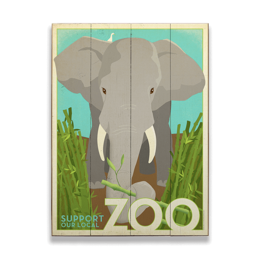 Zoo Life: Elephants - Wood & Metal Wall Art – Old Wood Signs Wholesale
