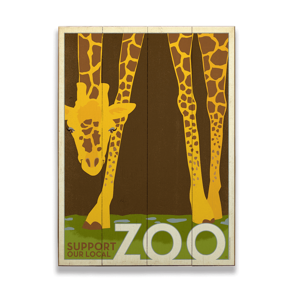 Zoo Life: Giraffes - Wood & Metal Wall Art – Old Wood Signs Wholesale