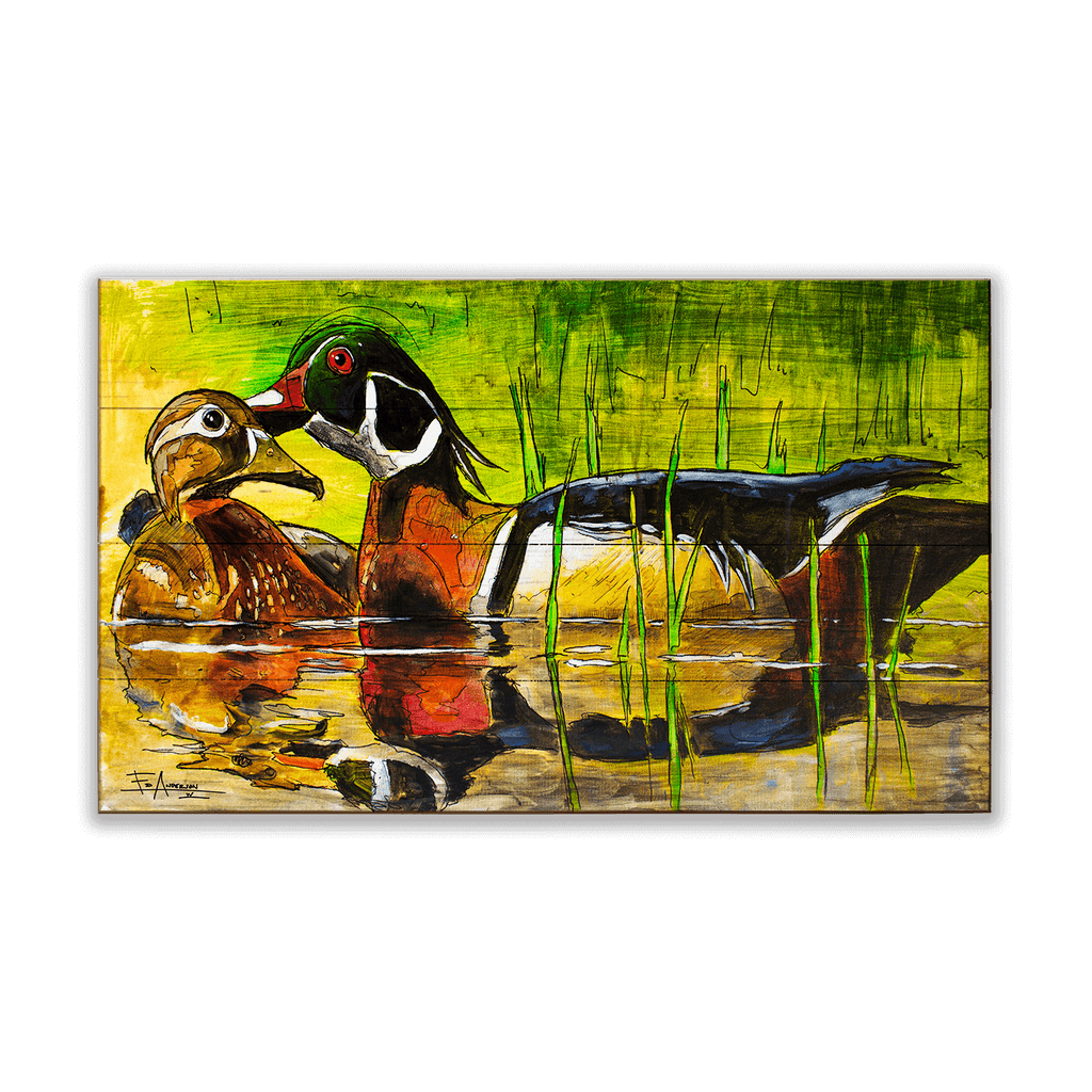 Wood Ducks - Wood & Metal Wall Art – Old Wood Signs Wholesale