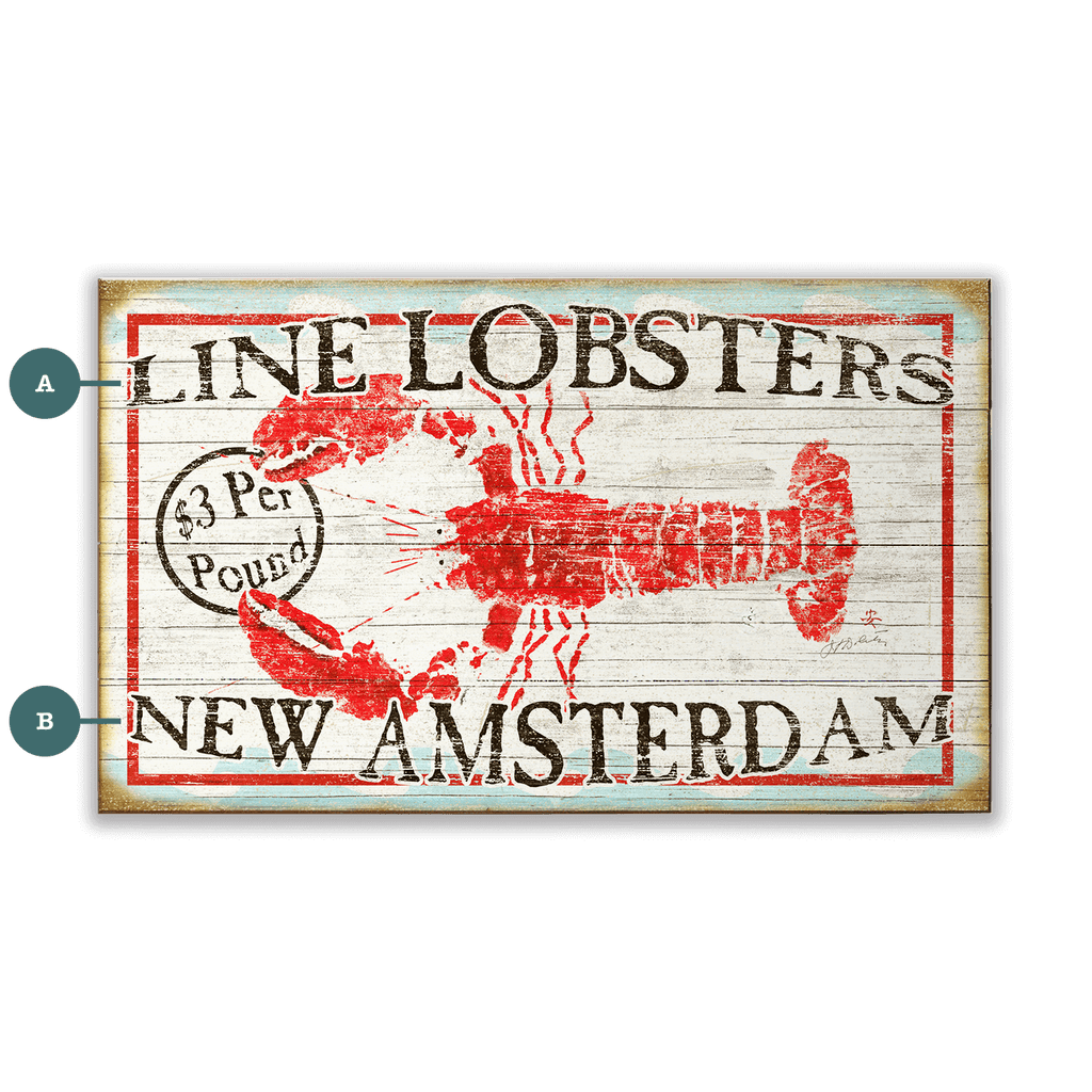 Line Lobsters - Wood & Metal Wall Art – Old Wood Signs Wholesale