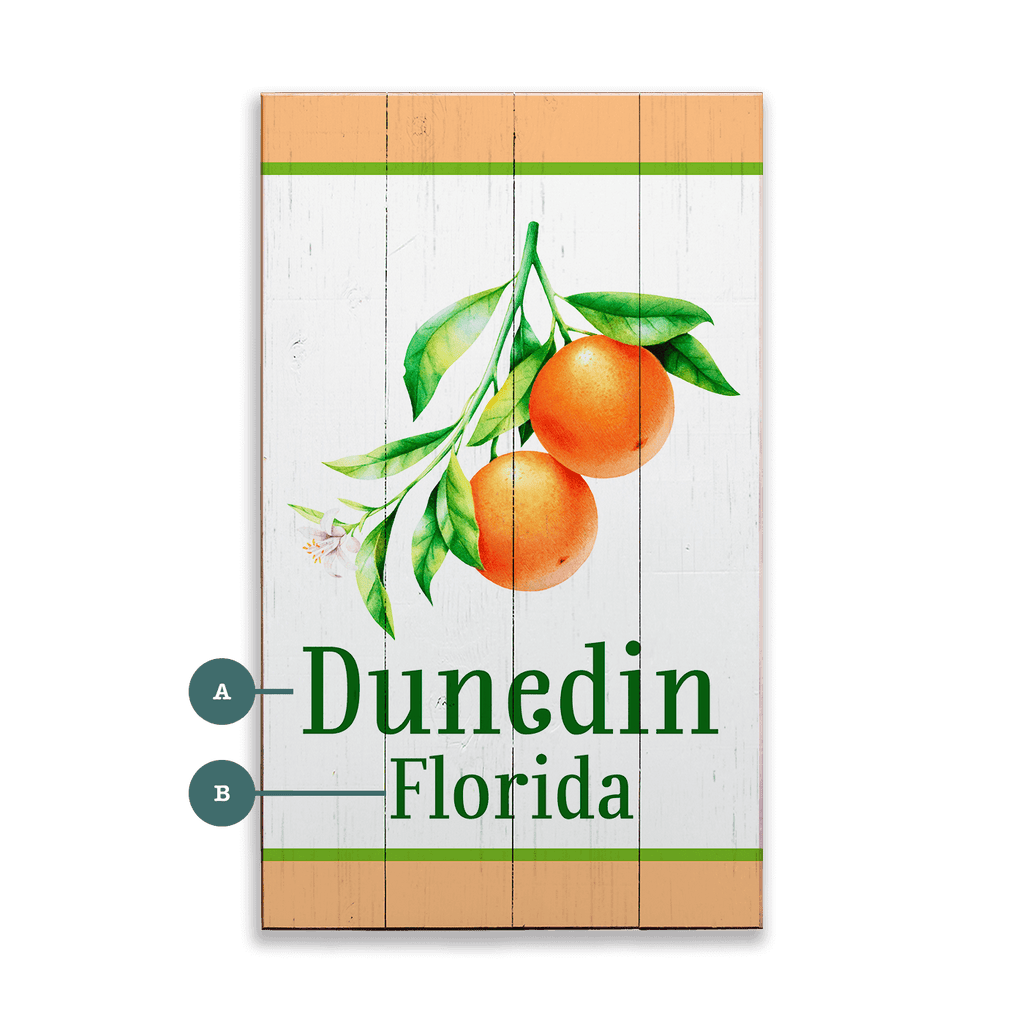 Classic Orange Orchard Sign - Wood & Metal Wall Art – Old Wood Signs ...