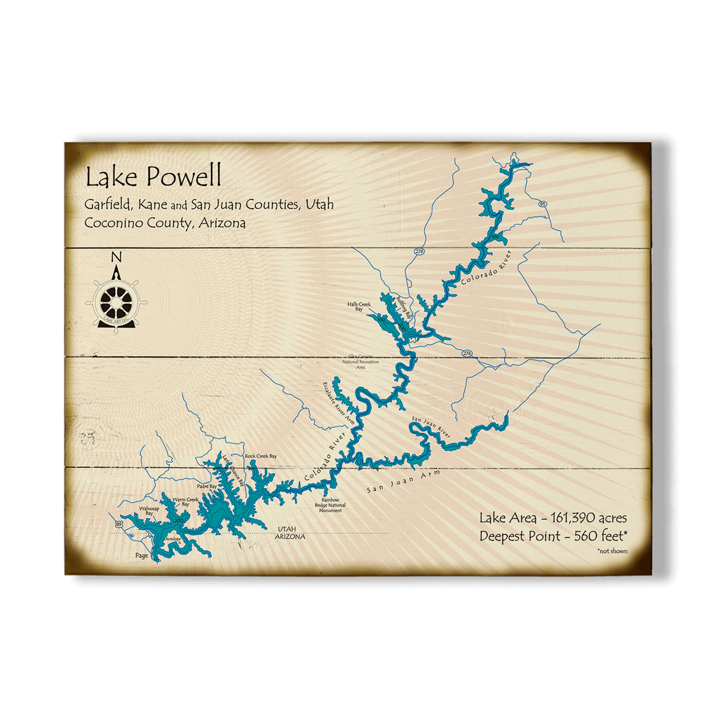 Lake Powell, Utah/Arizona - Wood & Metal Wall Art – Old Wood Signs ...