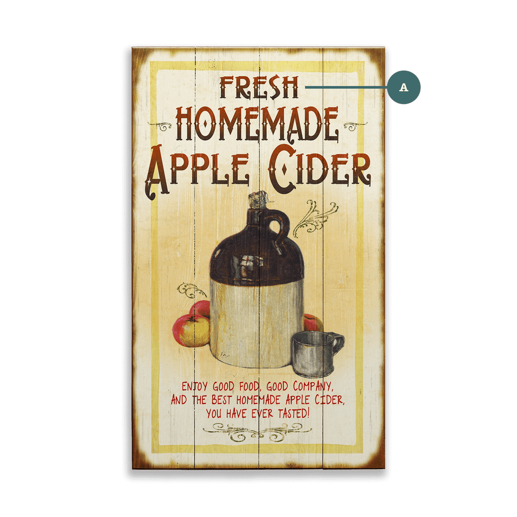 Homemade Apple Cider - Wood & Metal Wall Art – Old Wood Signs Wholesale