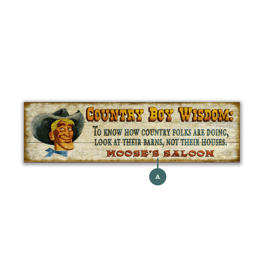 Country Boy Wisdom - Wood & Metal Wall Art – Old Wood Signs Wholesale
