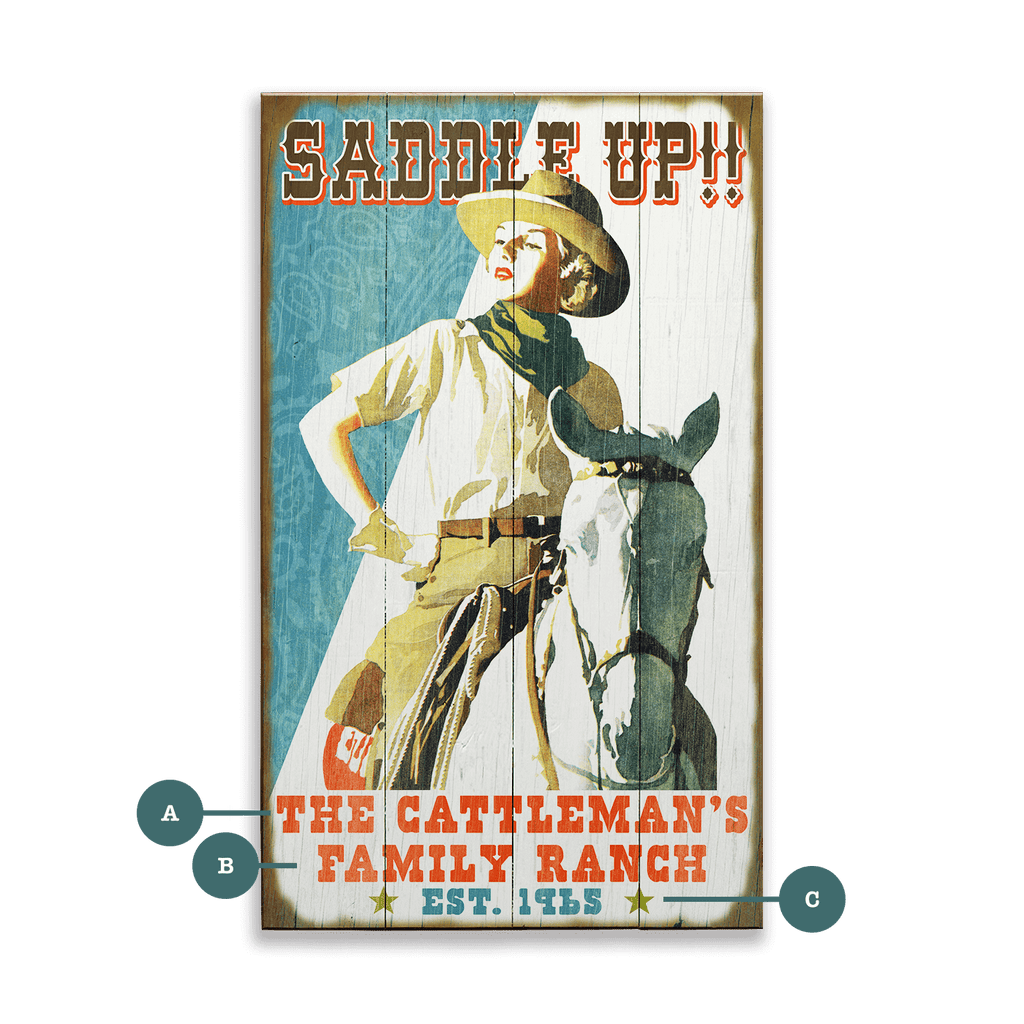 Saddle Up - Wood & Metal Wall Art – Old Wood Signs Wholesale