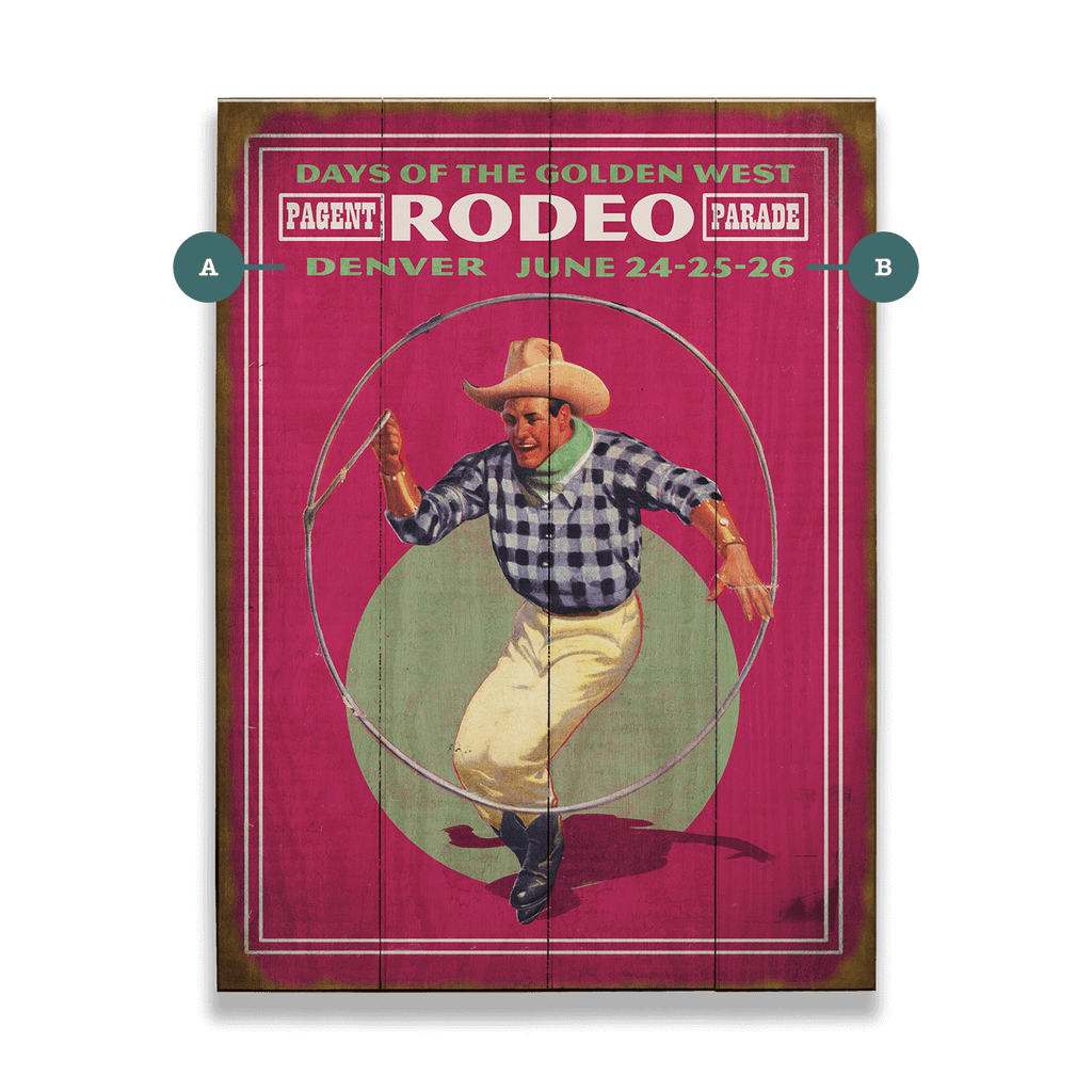 Days of the Golden West Rodeo - Wood & Metal Wall Art – Old Wood Signs ...