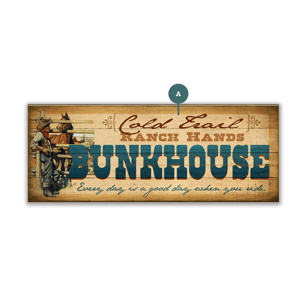 Ranch Hands Bunkhouse - Wood & Metal Wall Art – Old Wood Signs Wholesale