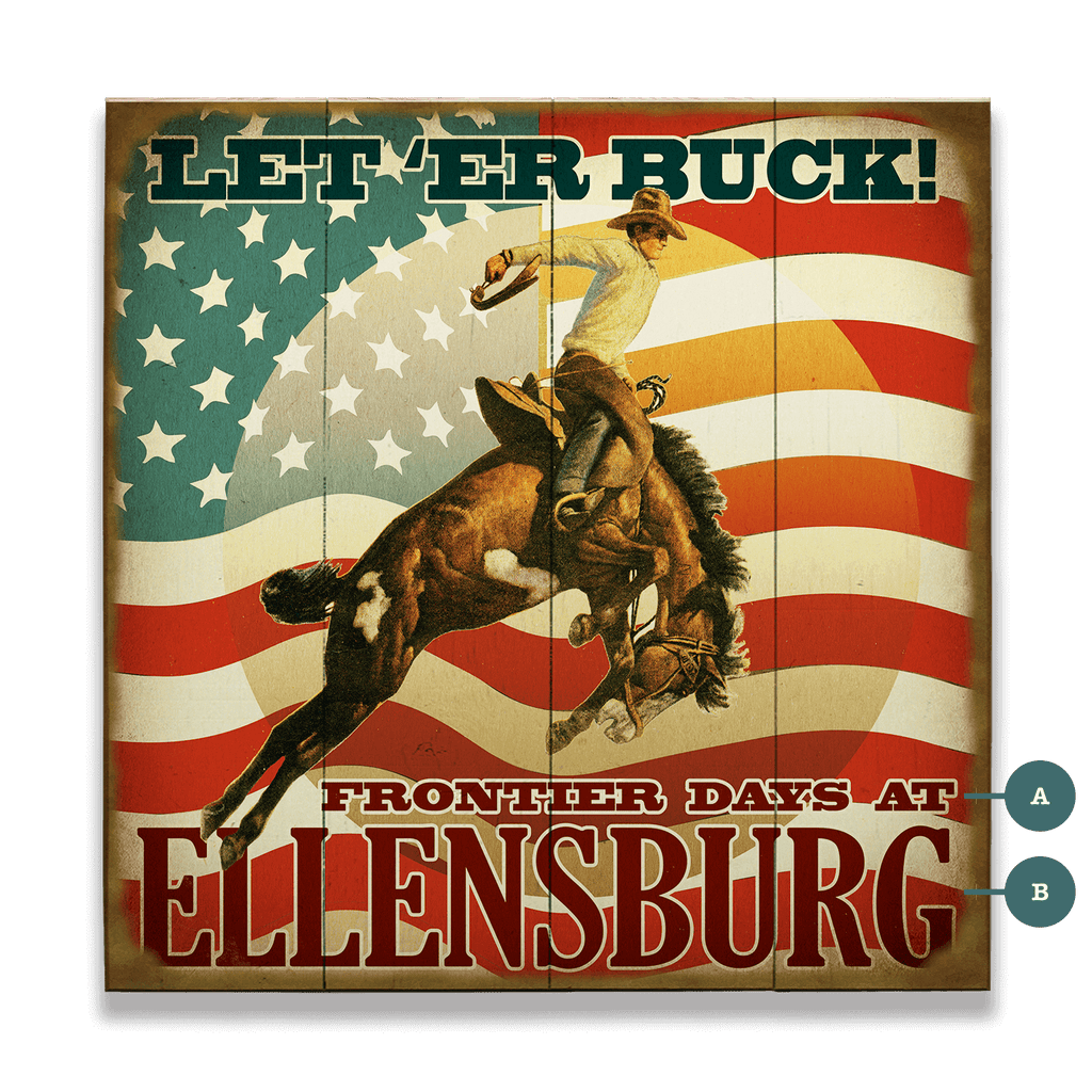 Let 'Er Buck - Wood & Metal Wall Art – Old Wood Signs Wholesale