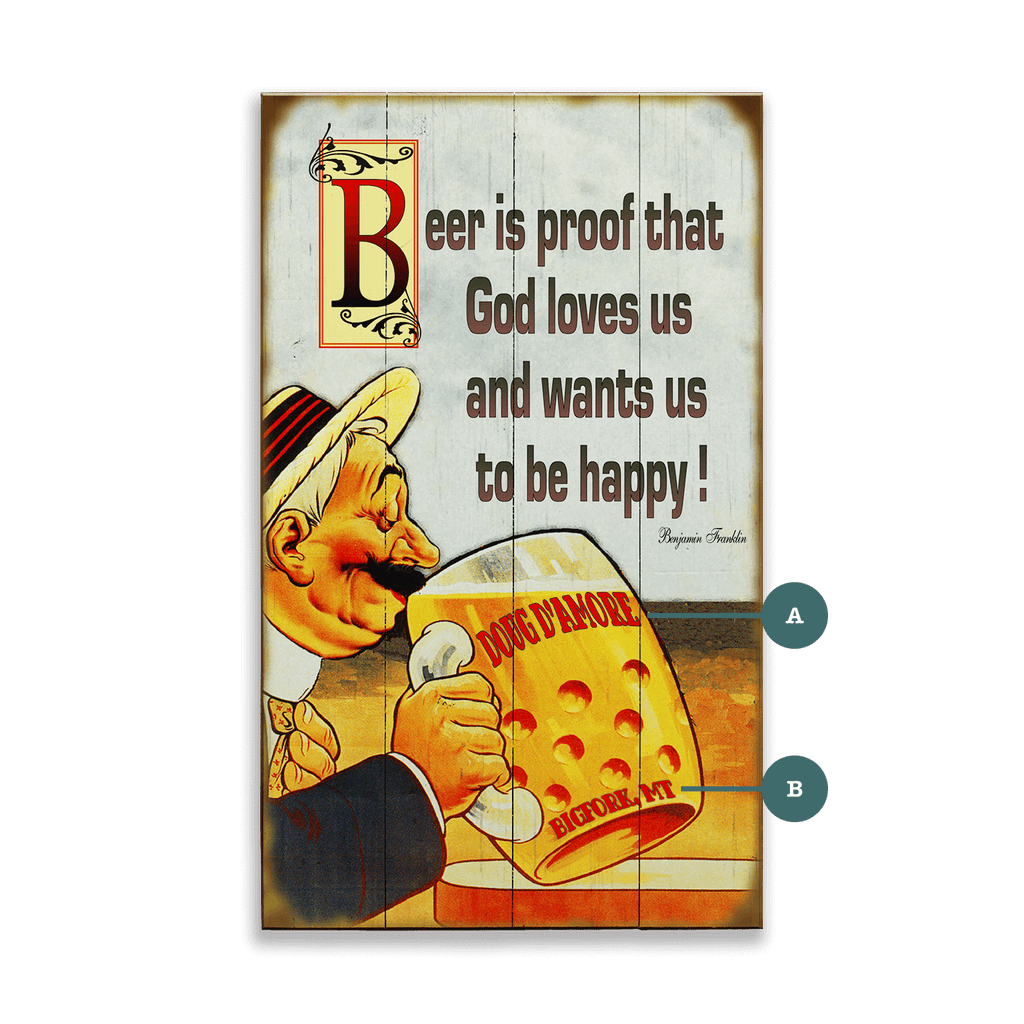 Beer is Proof - Wood & Metal Wall Art – Old Wood Signs Wholesale