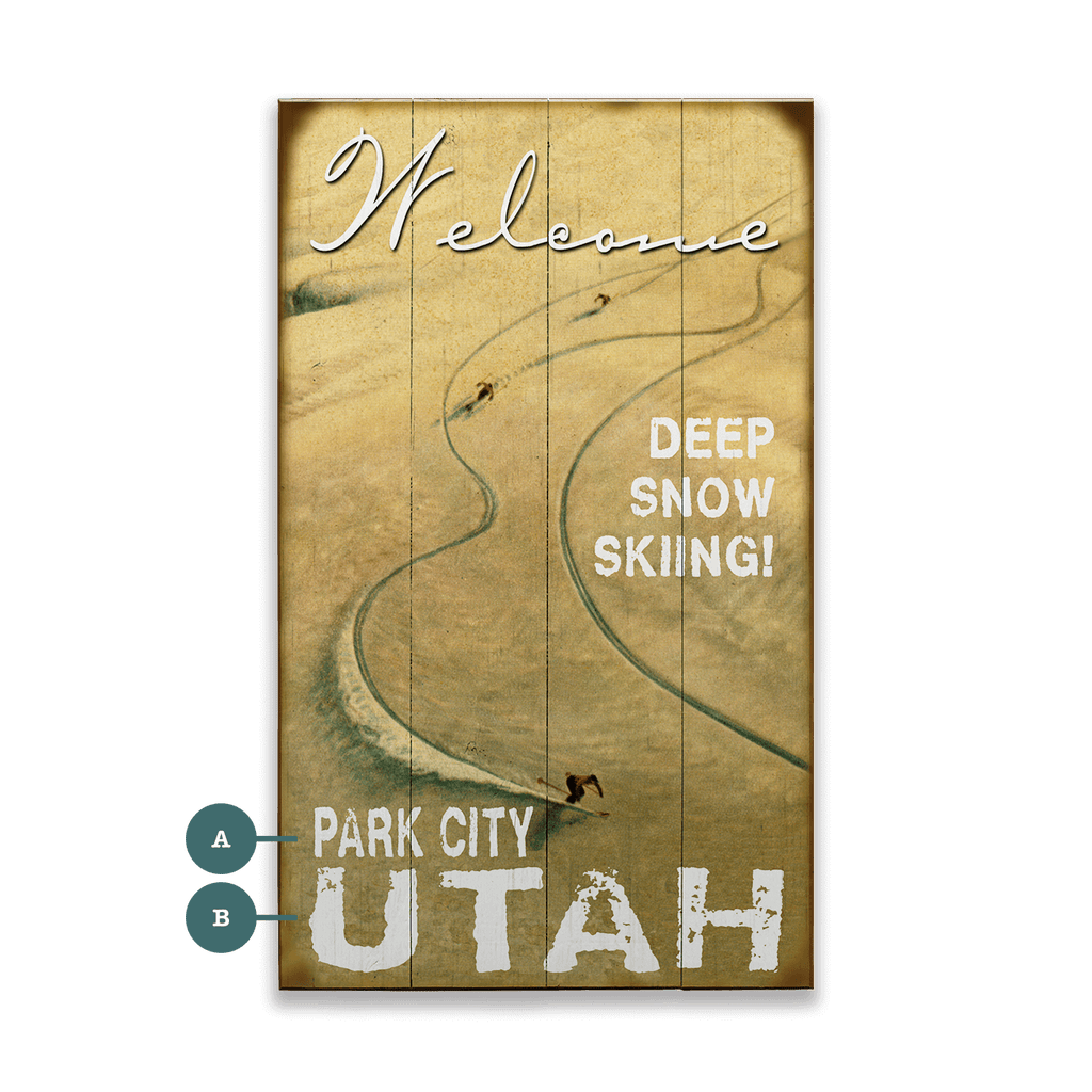 Deep Snow Skier - Wood & Metal Wall Art – Old Wood Signs Wholesale