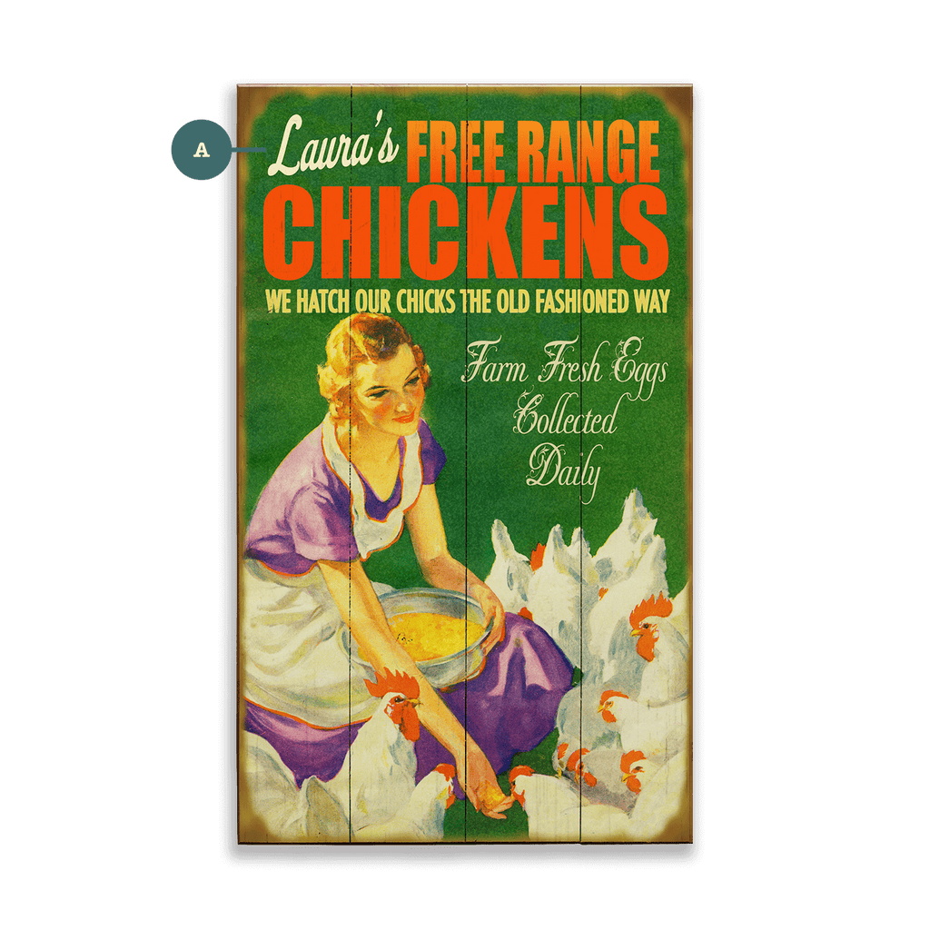 Free Range Chickens - Wood & Metal Wall Art – Old Wood Signs Wholesale