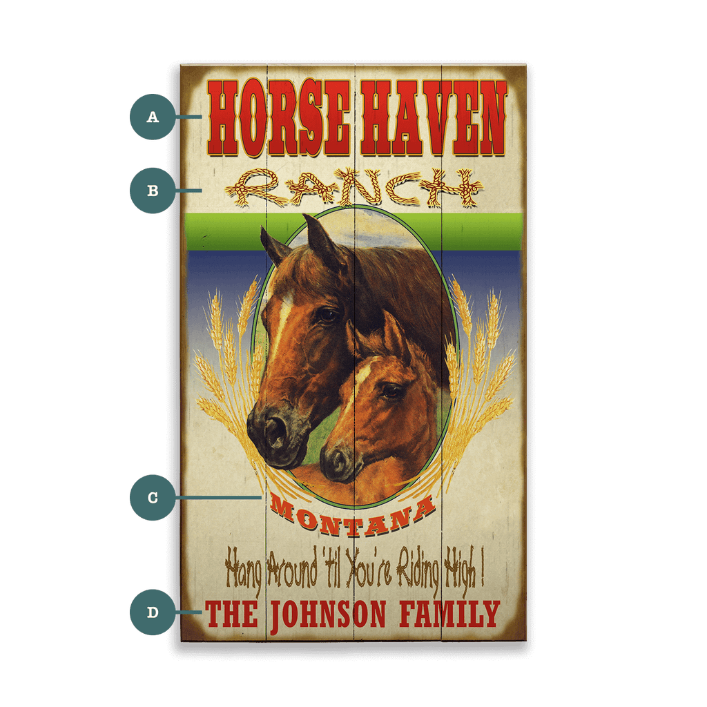 Horse Haven - Wood & Metal Wall Art – Old Wood Signs Wholesale