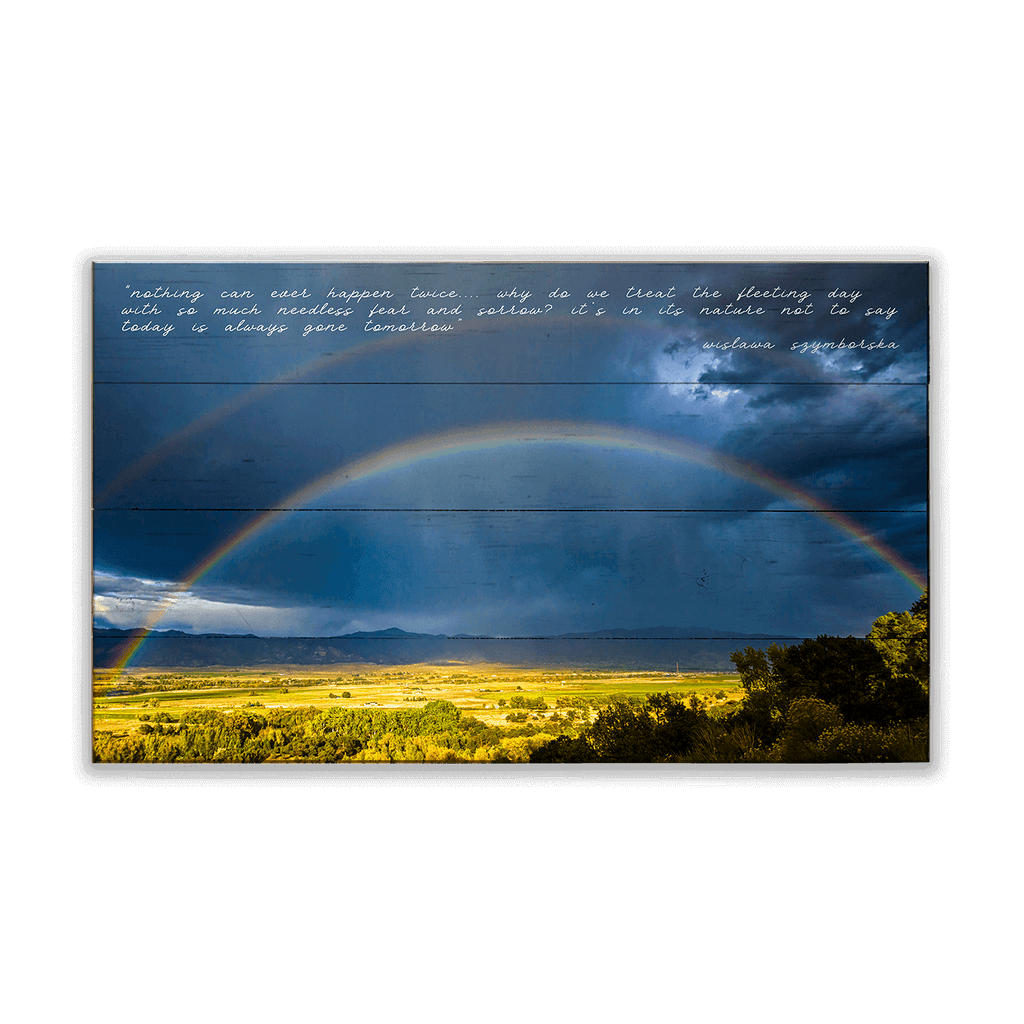 Double Rainbow - Wood & Metal Wall Art – Old Wood Signs Wholesale
