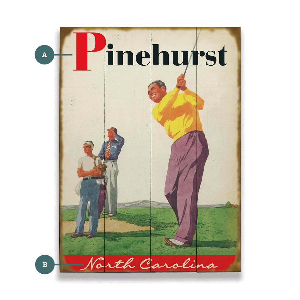 Golfer and Caddy - Wood & Metal Wall Art – Old Wood Signs Wholesale