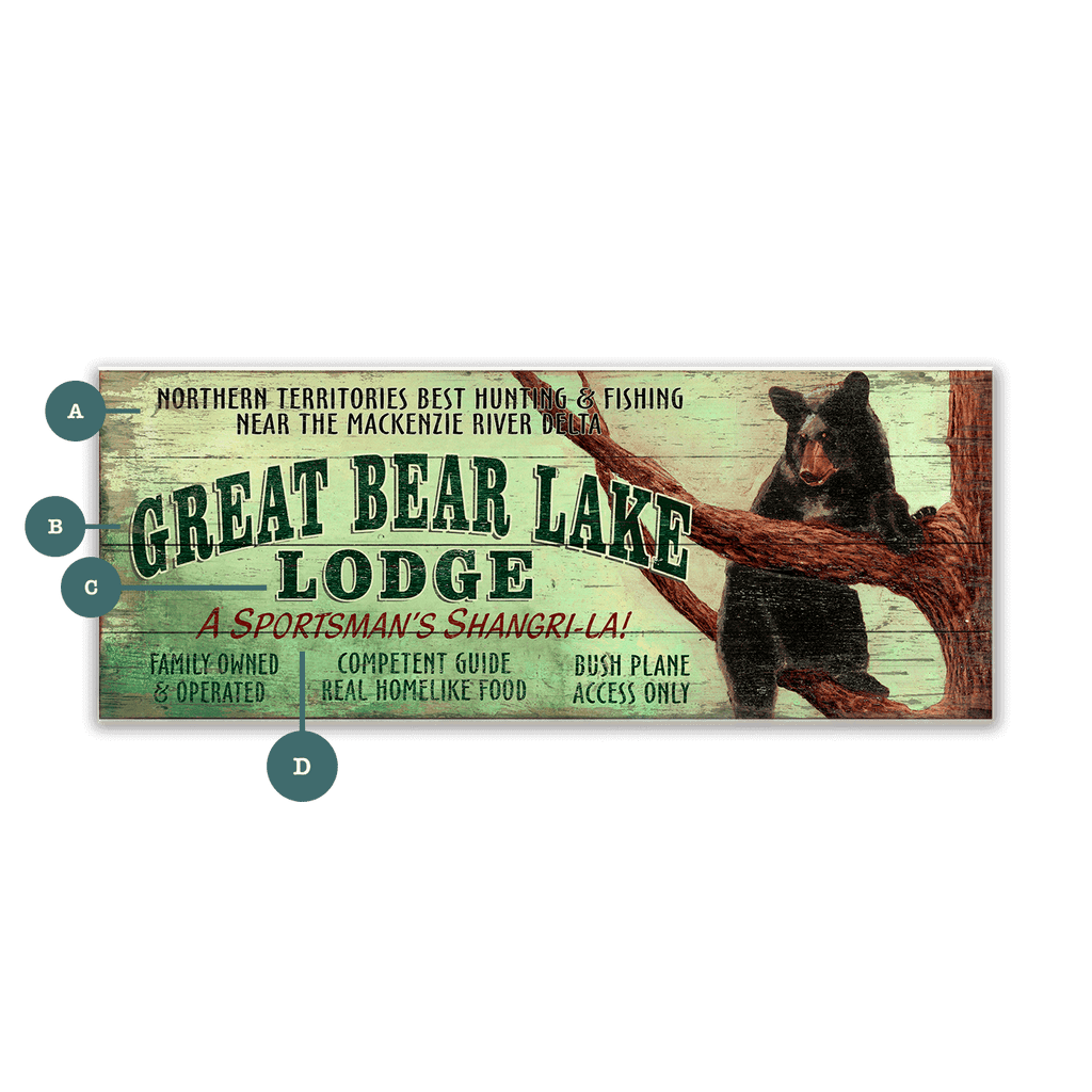 Great Bear Lake Lodge - Wood & Metal Wall Art – Old Wood Signs Wholesale