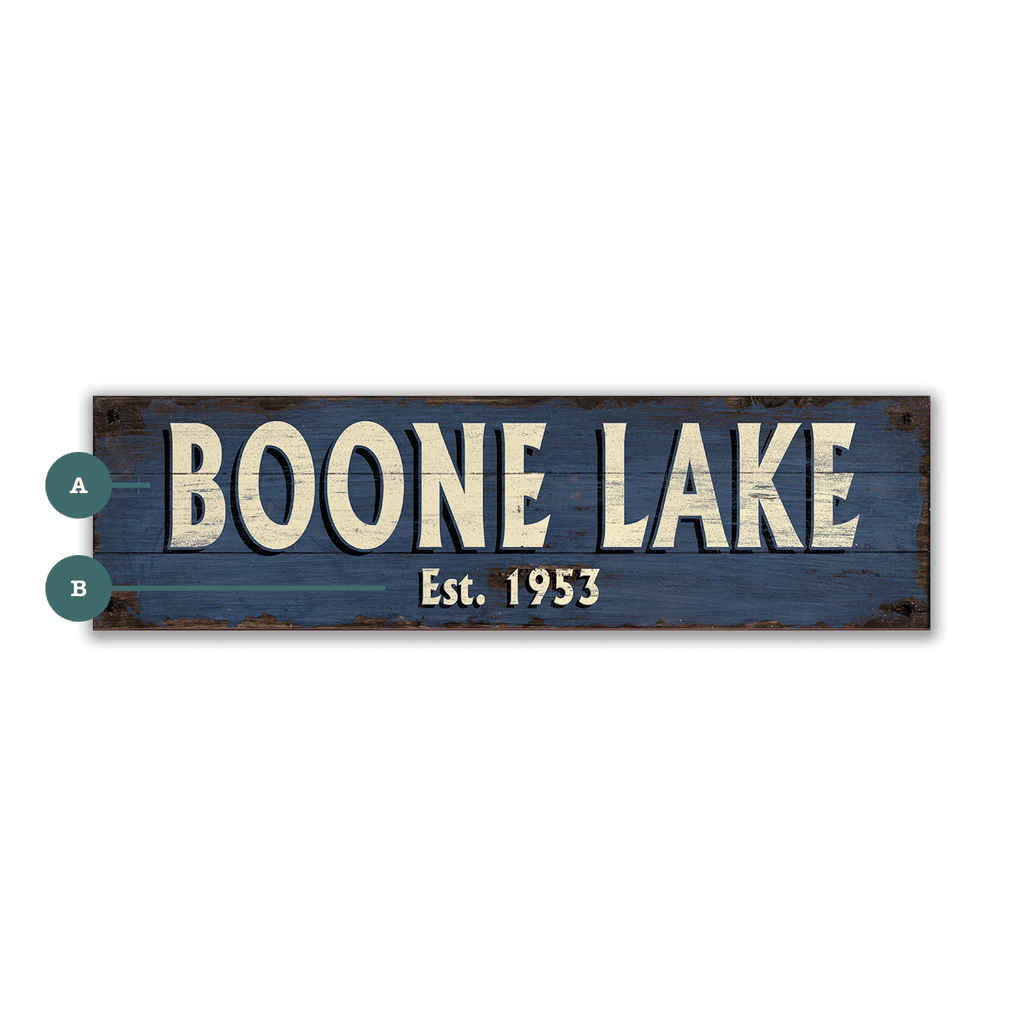 Old Town Charm Sign: Blue - Wood & Metal Wall Art – Old Wood Signs ...