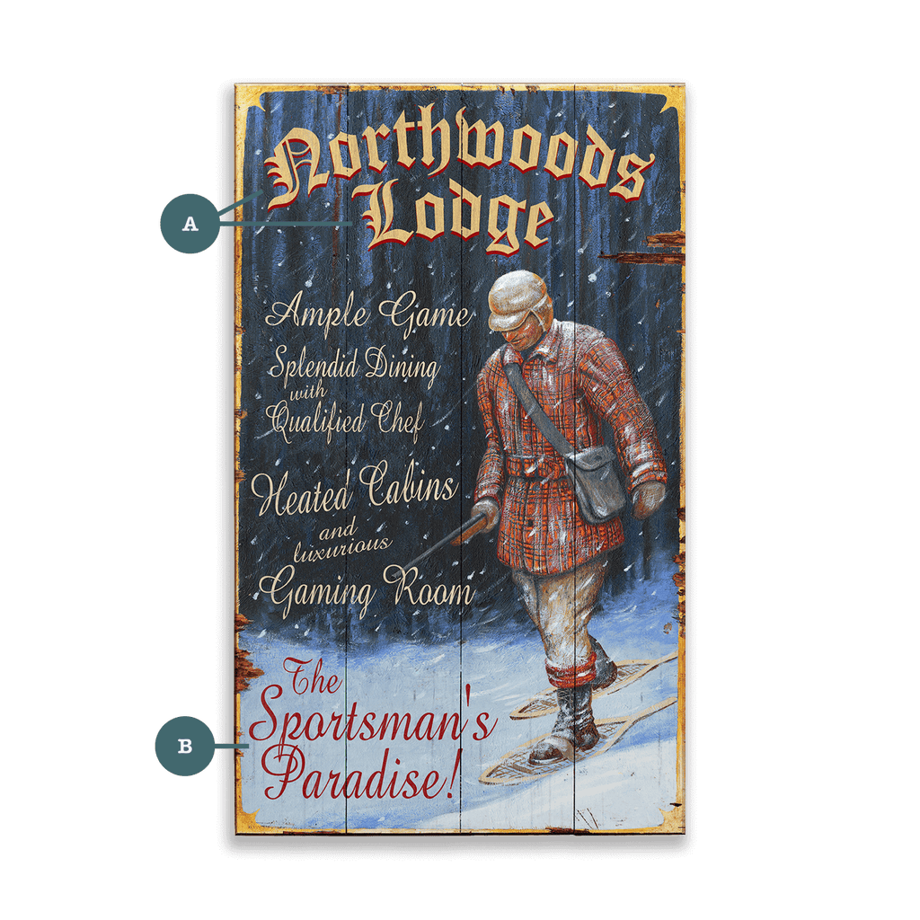 Northwoods Lodge - Wood & Metal Wall Art – Old Wood Signs Wholesale