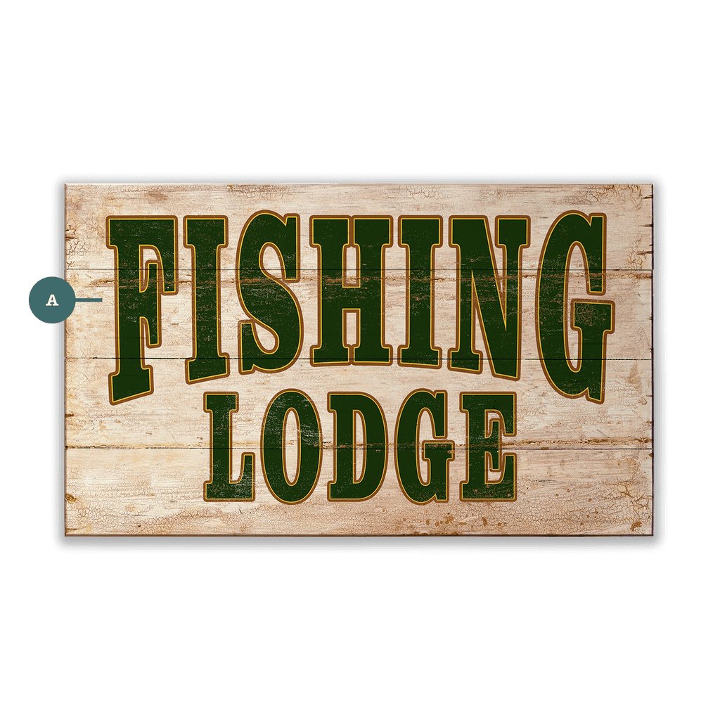 Fishing Lodge Sign - Wood & Metal Wall Art – Old Wood Signs Wholesale